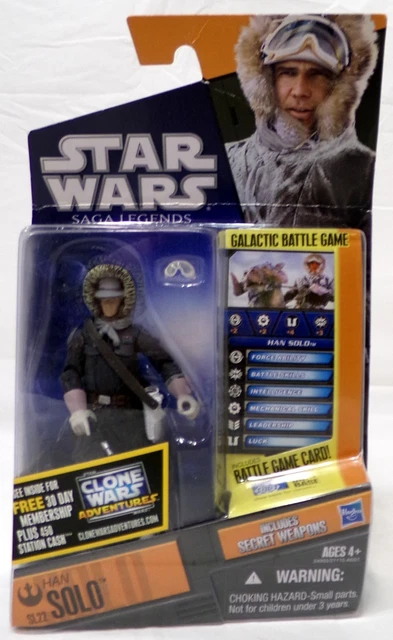 HASBRO 2010 STAR Wars Saga Leyenda SL22 Hoth Han Solo 3.75" Figura ...