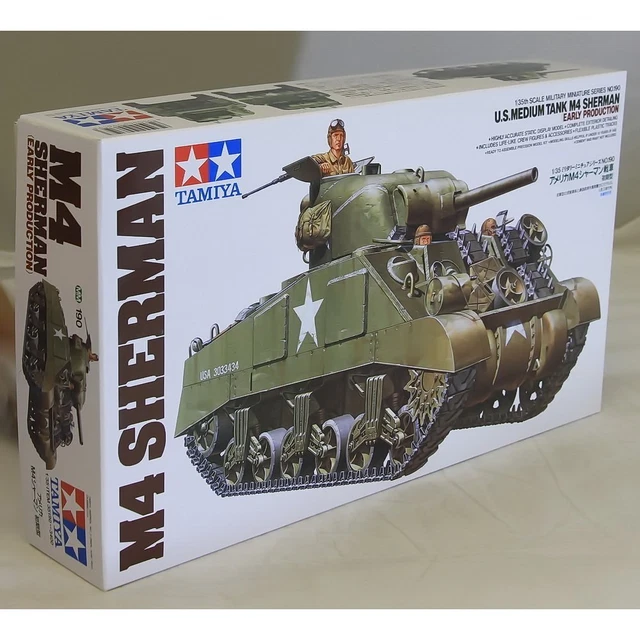 TAMIYA US MED. Tank M4 Sherman Early Production Medium Tank EUR 32,13 ...