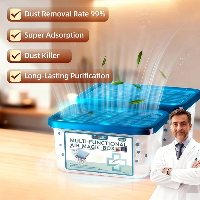 1-3X PURIFIER DUST Removal Magic Box Indoor Long-Lasting Fresh Air ...