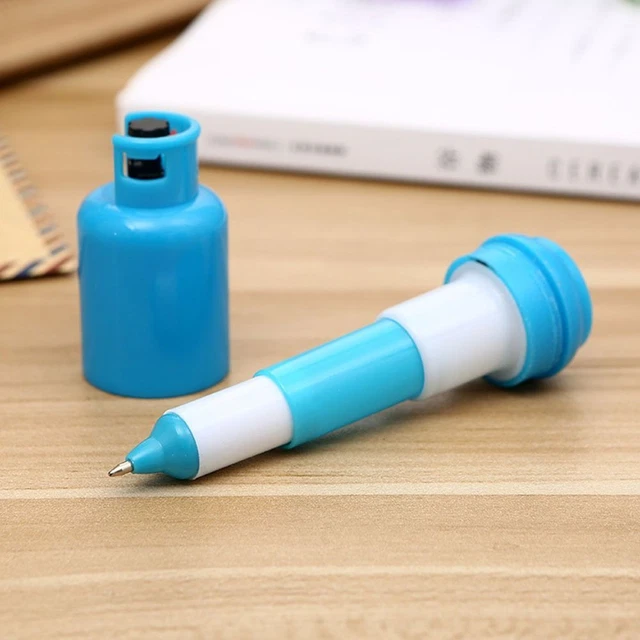 6PCS PLASTIC TELESCOPIC Ballpoint Pen Blue Ink Signature Pen Writing ...
