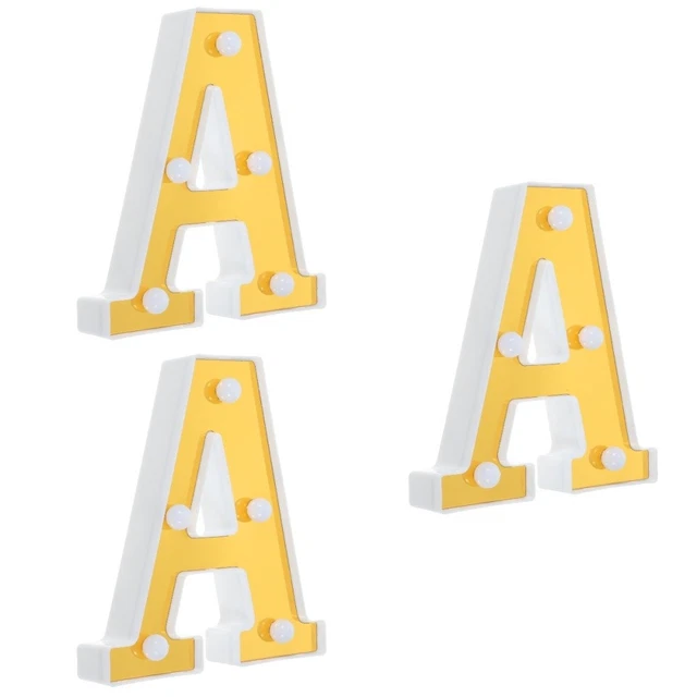 3 PIECES LETTER Light Led Letters Lights Alphabet Decor Lighted Initial ...