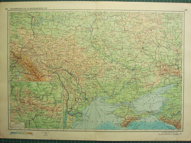 1955 LARGE RUSSIAN Map ~ Russia Ccp ~ Crimea Ukraine Odessa $92.94 ...