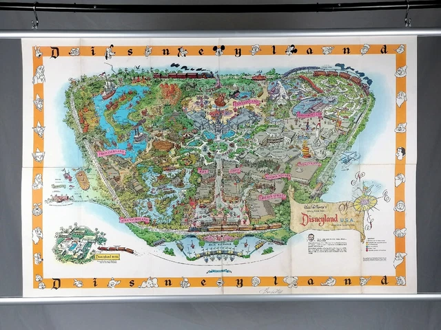 ORIGINAL 1958 MAP of Disneyland, California - 45" x 30" Sam McKim ...