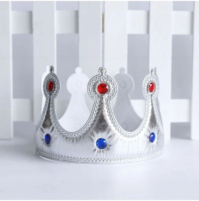 SILVER CROWN FANCY Dress Queen King Costume Accessory £29.99 - PicClick UK