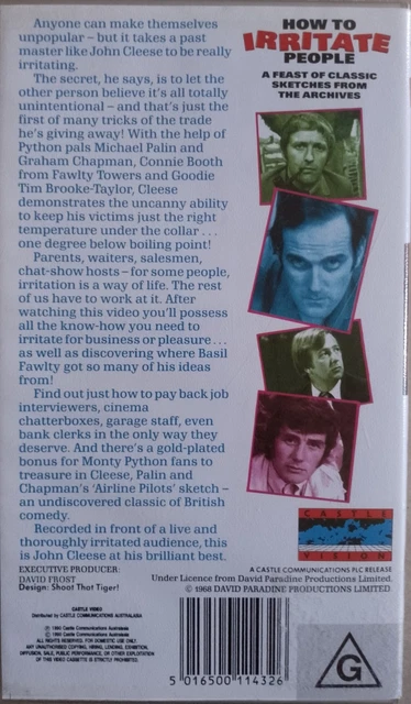 JOHN CLEESE HOW TO IRRITATE PEOPLE VHS (1968) PAL Video Monty Python ...