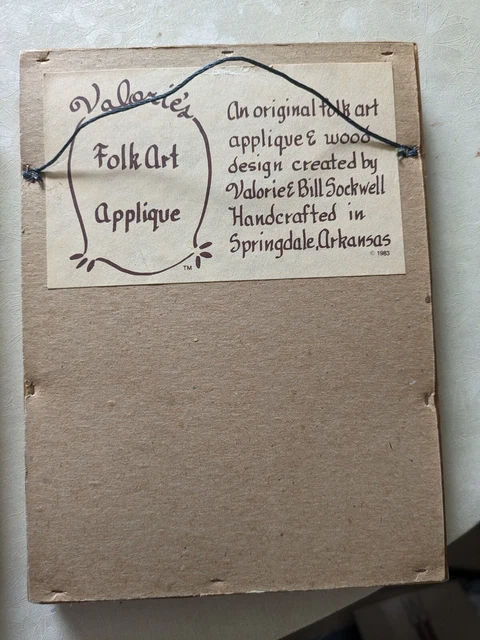 VINTAGE VALORIE'S FOLK Art 1983 Chicken Original & Wood Design 8X5 3/4 ...