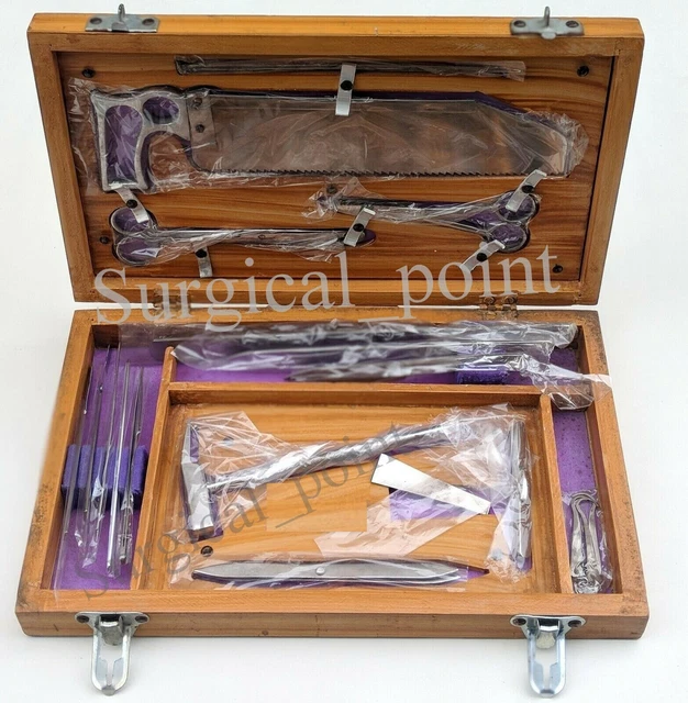 AUTOPSY POST MORTEM Instrument Set Dissection Kit Anatomy 19Pcs Wooden Box EUR 72,61 - PicClick FR