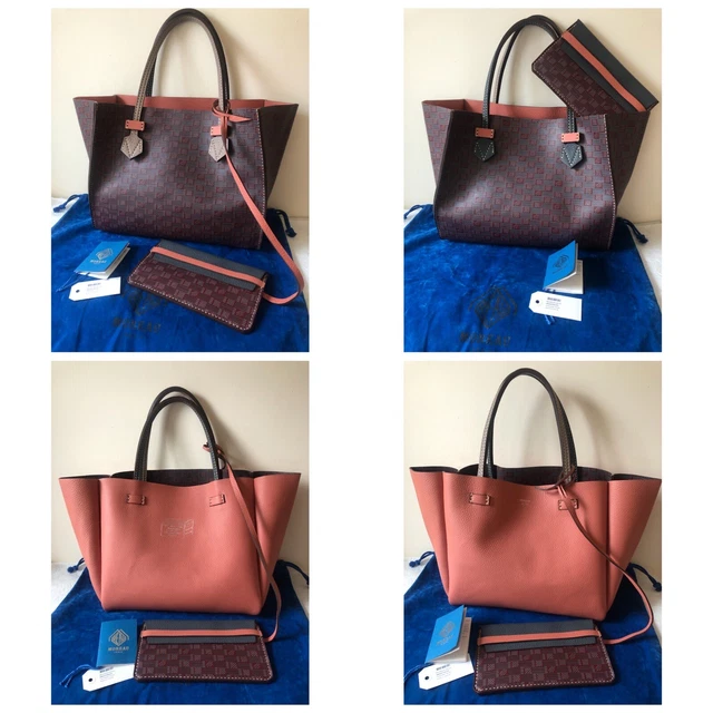 BORSA TOTE REVERSIBILE in pelle Moreau Paris Bregancon PM assegno ...
