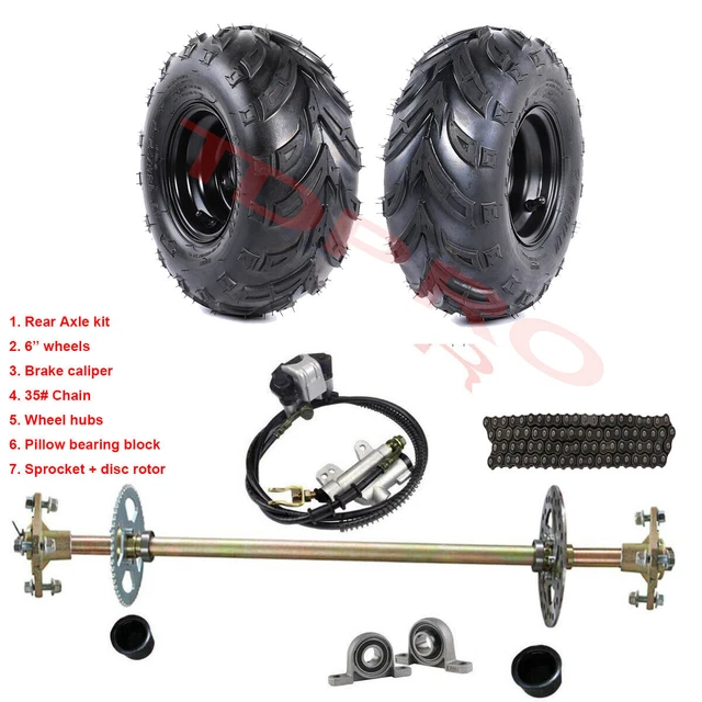 740MM REAR AXLE Kit 6" Wheels Drift Trike Go Kart Quad Buggy ATV 4 ...