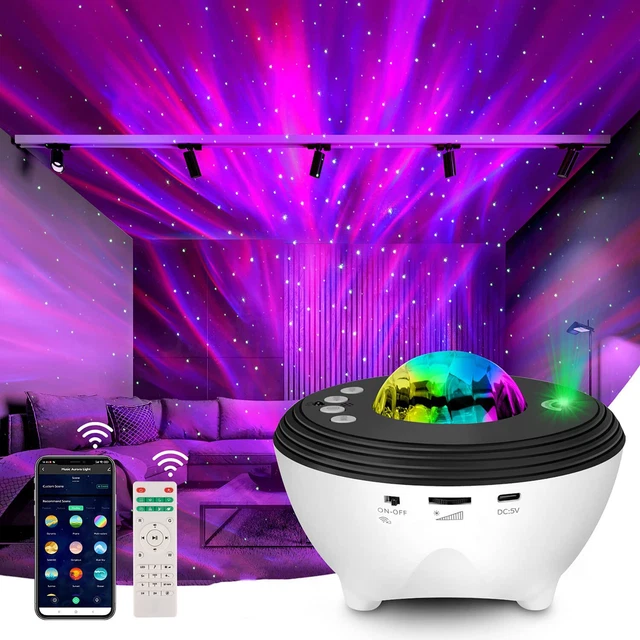 3D AURORA LED Starry Sky Star Projector Light Nebula Night Lamp Galaxy ...