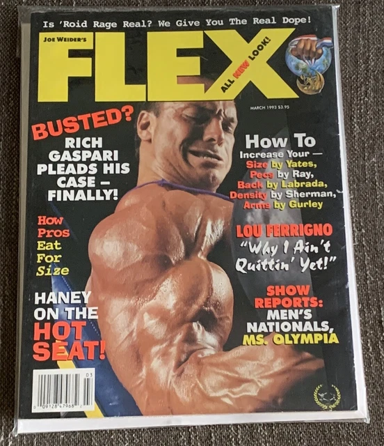 LOU FERRIGNO/RICH GASPARI - FLEX Bodybuilding Magazine - March 1993 £12 ...
