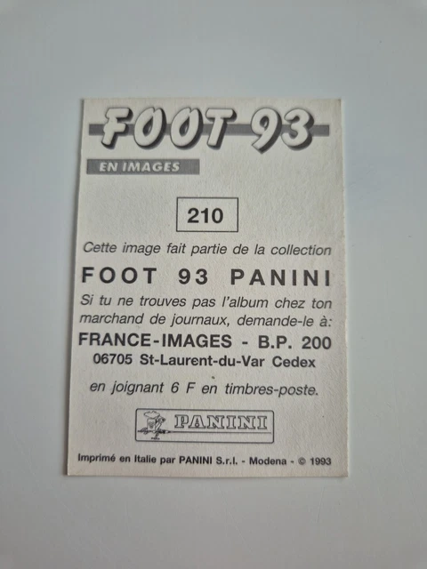 N°210 AS SAINT Etienne Ecusson Badge Equipe vignette Panini foot 1993 ...