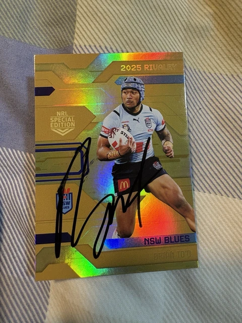 SIGNED BRIAN TO’O NSW Blues 2025 NRL Rivalry Gold Card $12.00 - PicClick AU