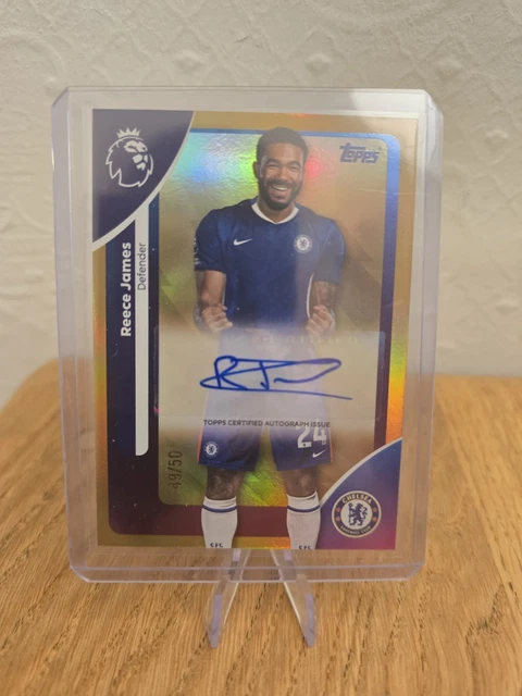 REECE JAMES 49/50 Autograph Topps Premier League Chelsea 2026 CFC Card ...