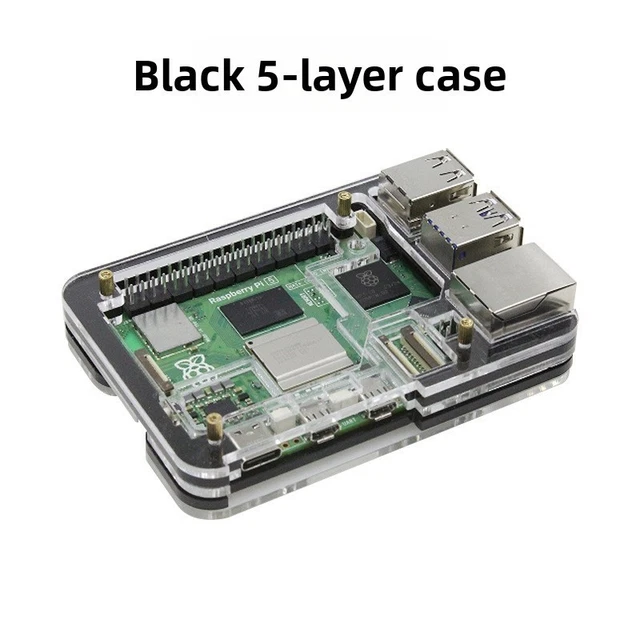 5 LAYER ACRYLIC Case for Raspberry Pi 5 Fits Official Heatsink and Fan ...