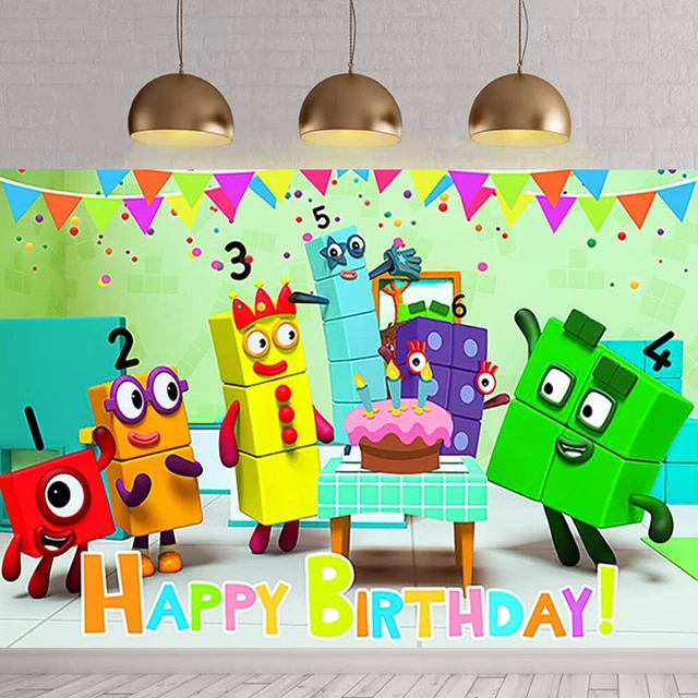 NUMBERBLOCKS BACKDROP HAPPY Birthday Party Photo Studio Background ...