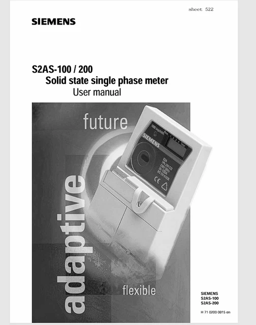 SIEMENS S2A ELECTRICITY Meter £20.00 - PicClick UK