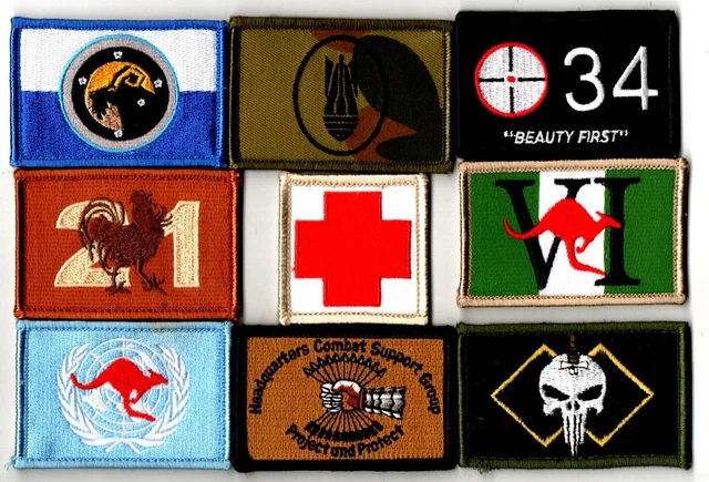 9 DIFFERENT AUSTRALIAN Army Unit Shoulder Patches..................Lot ...