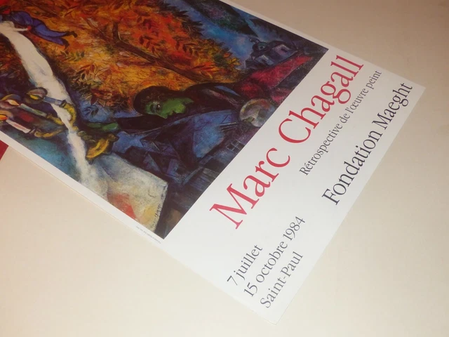 ORIGINAL MARC CHAGALL RETROSPECTIVE POSTER Rare 1984 MAEGHT Foundation ...