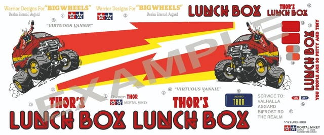 MARVELS THOR THEME vinyl stickers fits Tamiya Lunch Box £19.99 ...