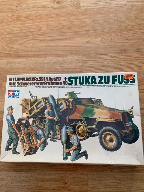 BNIB STUKA ZU Fuss Mtl.SPW.Sd.Kfz.251/1 Ausf.D 1/35 Model Kit Tamiya No ...