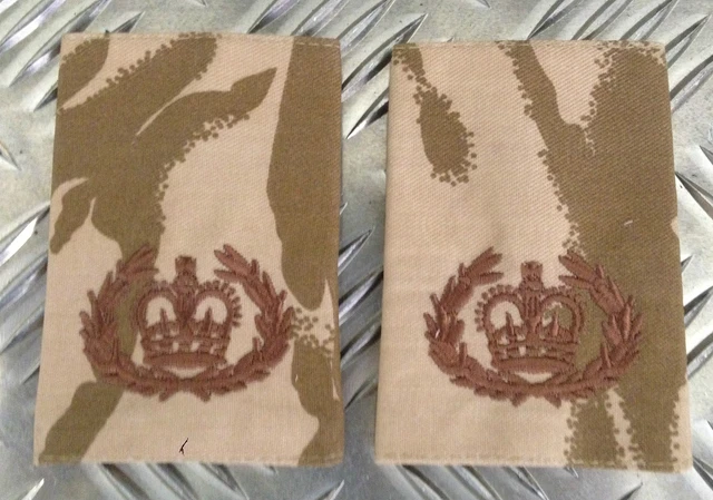 GENUINE BRITISH ARMY Desert Camouflage Rqms Qmsi Rank Slides - New EUR ...