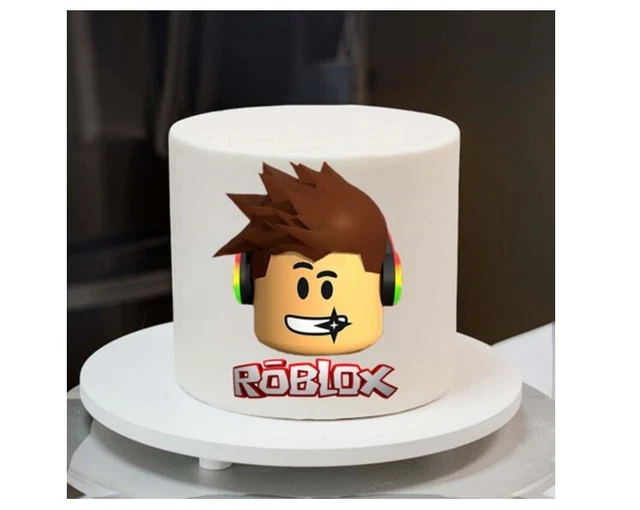 EDIBLE ROBLOX FACE Cake - Edible Icing Sheet Birthday Party Icing Cake ...