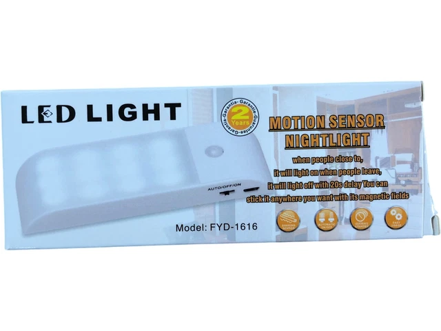 LED MOTION SENSOR Night Light Model FYD-1616 Wireless Rechargeable £9. ...