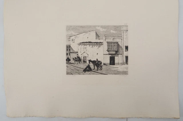 JOSEPH ALFRED BELLET du Poisat: Rue à Alger, GRAVURE signée, Durand ...