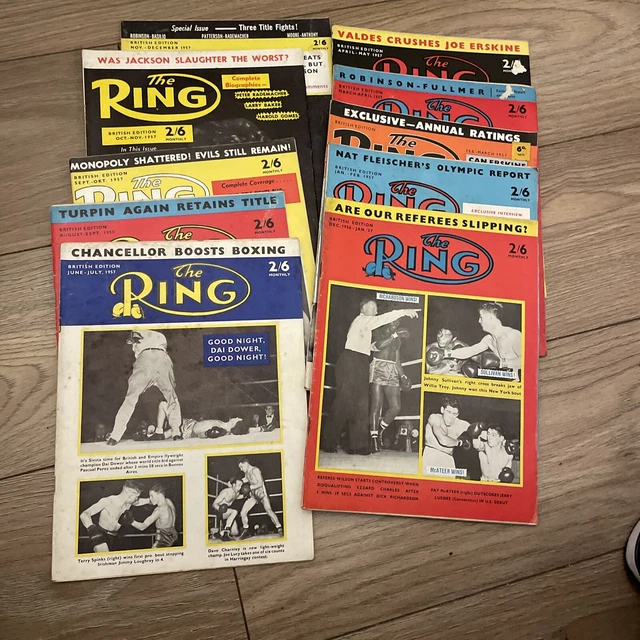 VERY RARE VINTAGE The Ring Boxing Magazine 10 Issues From 1957 £25.00 ...