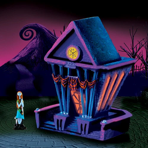DISNEY SALLY TOWN Hall House Nightmare Before Christmas Black Light ...