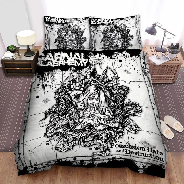 POSSESSED BAND DESTRUCTION Quilt Duvet Cover Set Bedroom Decor Children ...