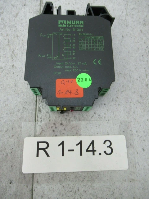 MURR 51301 RELAIS Multifonctions Bobine 24VDC Sortie 5 Ampère 250V Ac ...