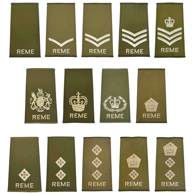 REME OLIVE GREEN Rank Slides (Pair) £5.99 - PicClick UK