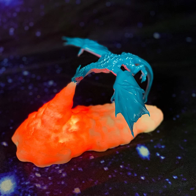 3D PRINTED NIGHT Light USB Charge Fire/Ice Dragon LED Night Light for ...