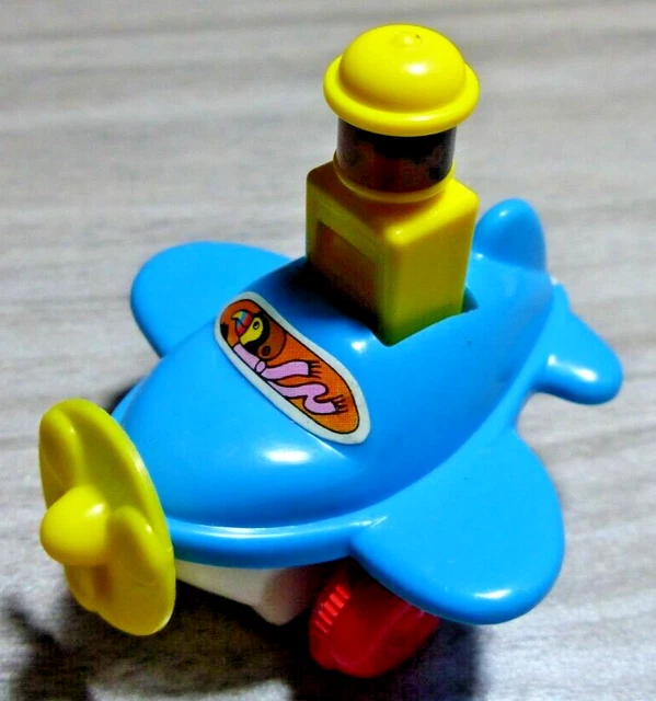 VINTAGE TOMY MINI Push-N-Go Toy Airplane 1982 2 1/2" Long Works Perfect ...