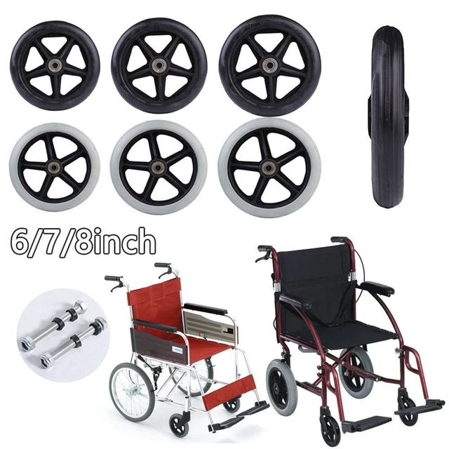 6/7/8 ZOLL FESTES Reifen rad Gummi Rollstuhl Caster Reisewagen Caster ...