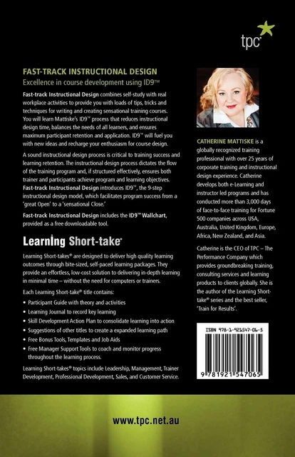 CATHERINE MATTISKE FAST-TRACK Instructional Design (Poche) EUR 24,49 ...
