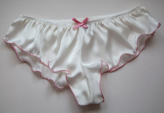 FRENCH KNICKERS MICRO silky satin panties *Milkshake* Ivory pink SEXY ...