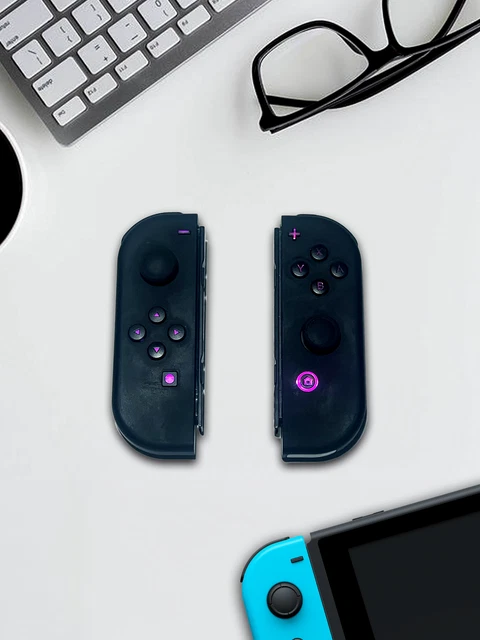 NINTENDO SWITCH CUSTOM LED RGB Joycons Black Edition £159.00 - PicClick UK