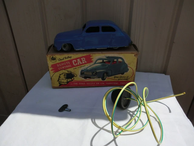 CHAD VALLEY VINTAGE Remote Control Car Blue Working Boxed Circa 1950'S ...