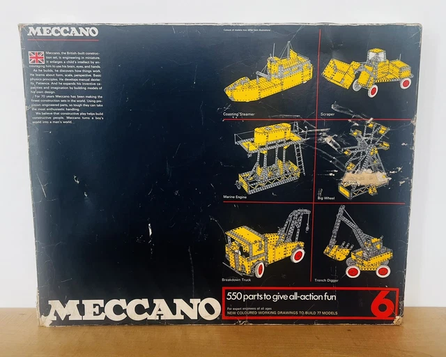 CLASSIC VINTAGE 1970’S ‘Meccano’ Set No. 6 with Manuals (Complete Minus ...