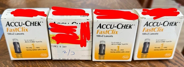 ACCU-CHEK FAST CLIK Open Boxes 384 Glucose Test Sterile Lancets Expired ...