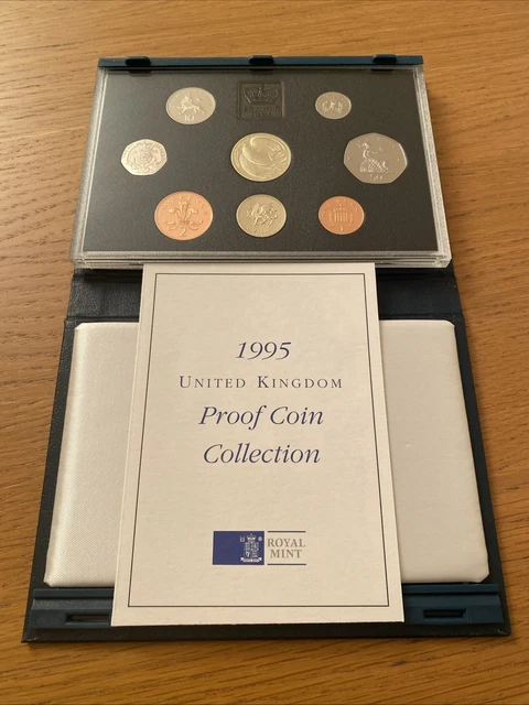 1995 ROYAL MINT UK Annual Proof Coin Set - 8 Coins - Case & COA 73481 £ ...