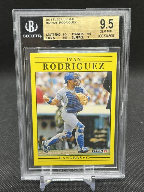 IVAN RODRIGUEZ ️ 1991 Fleer Update recrue #U-62 RC | BGS 9.5 | Texas ...