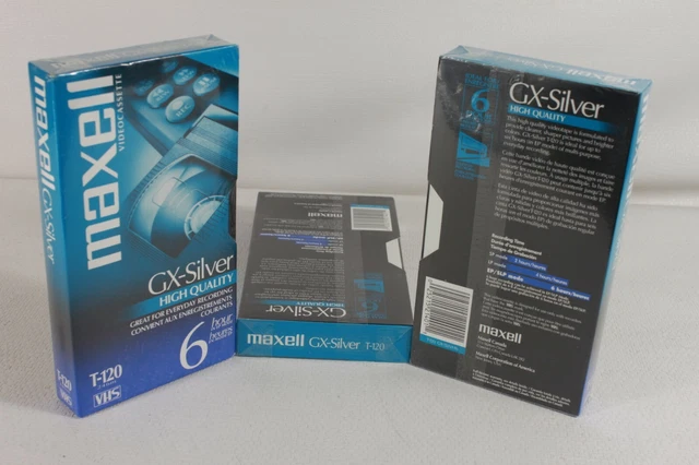 MAXELL GX-SILVER, T-120, new,blank VHS tapes. (ref D 655) $3.00 ...