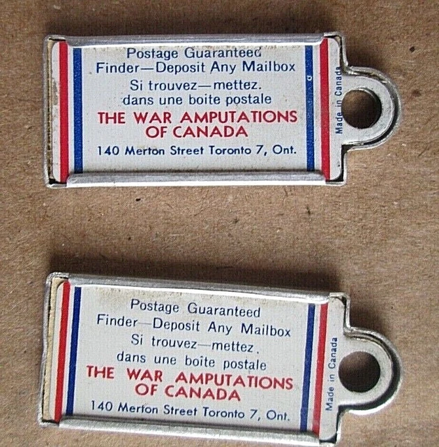 1964 1966 SASKATCHEWAN War Amps Keytag/Keychain Mini License Plate Pair ...