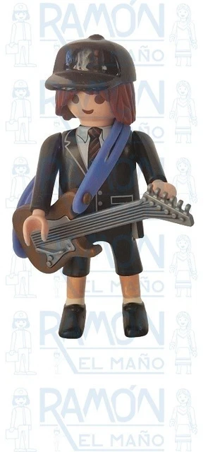 CUSTOM PLAYMOBIL ANGUS Young AC/DC ACDC Rock Heavy Metal Guitarist £15. ...