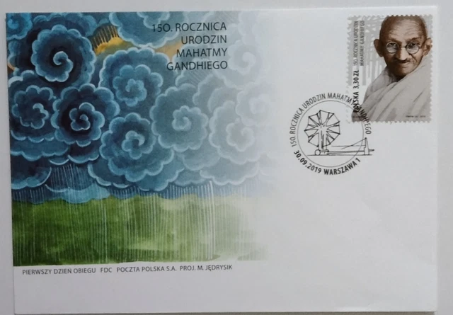 POLAND MAHATMA GANDHI First Day Cover 150th Birth Anniversary 2019 ...