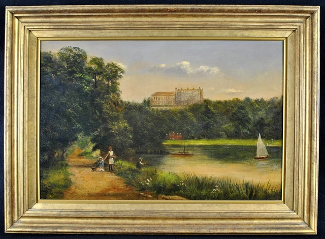 JAMES ISAIAH LEWIS (1861-1934) Tranquil River Landscape Antique Oil ...